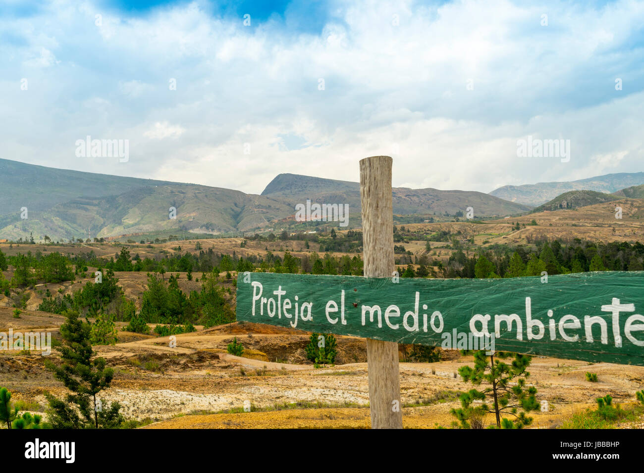 Protect the environment sign in park Stock Photo - Alamy