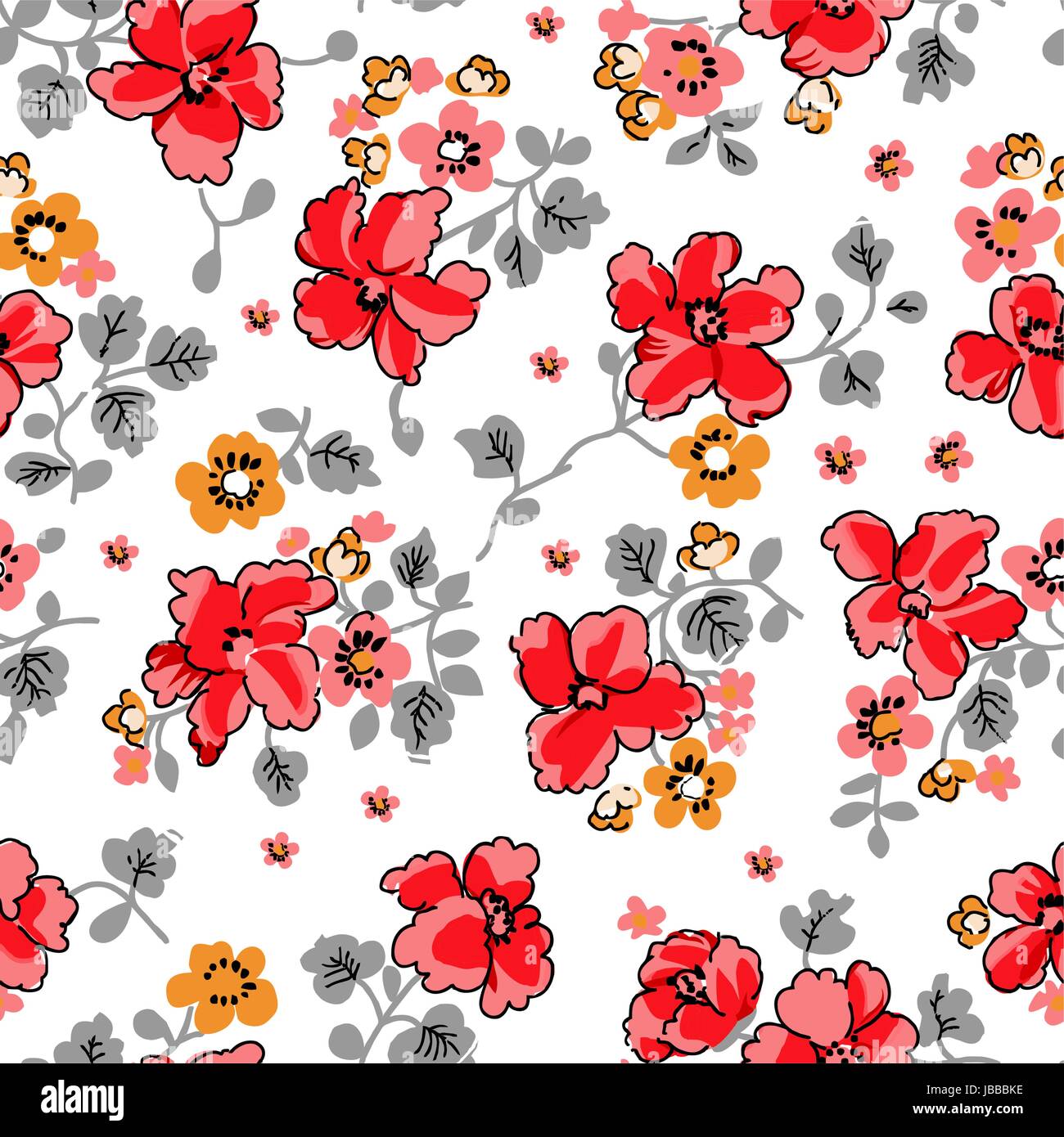 Seamless Flower Background Stock Vector Image & Art - Alamy