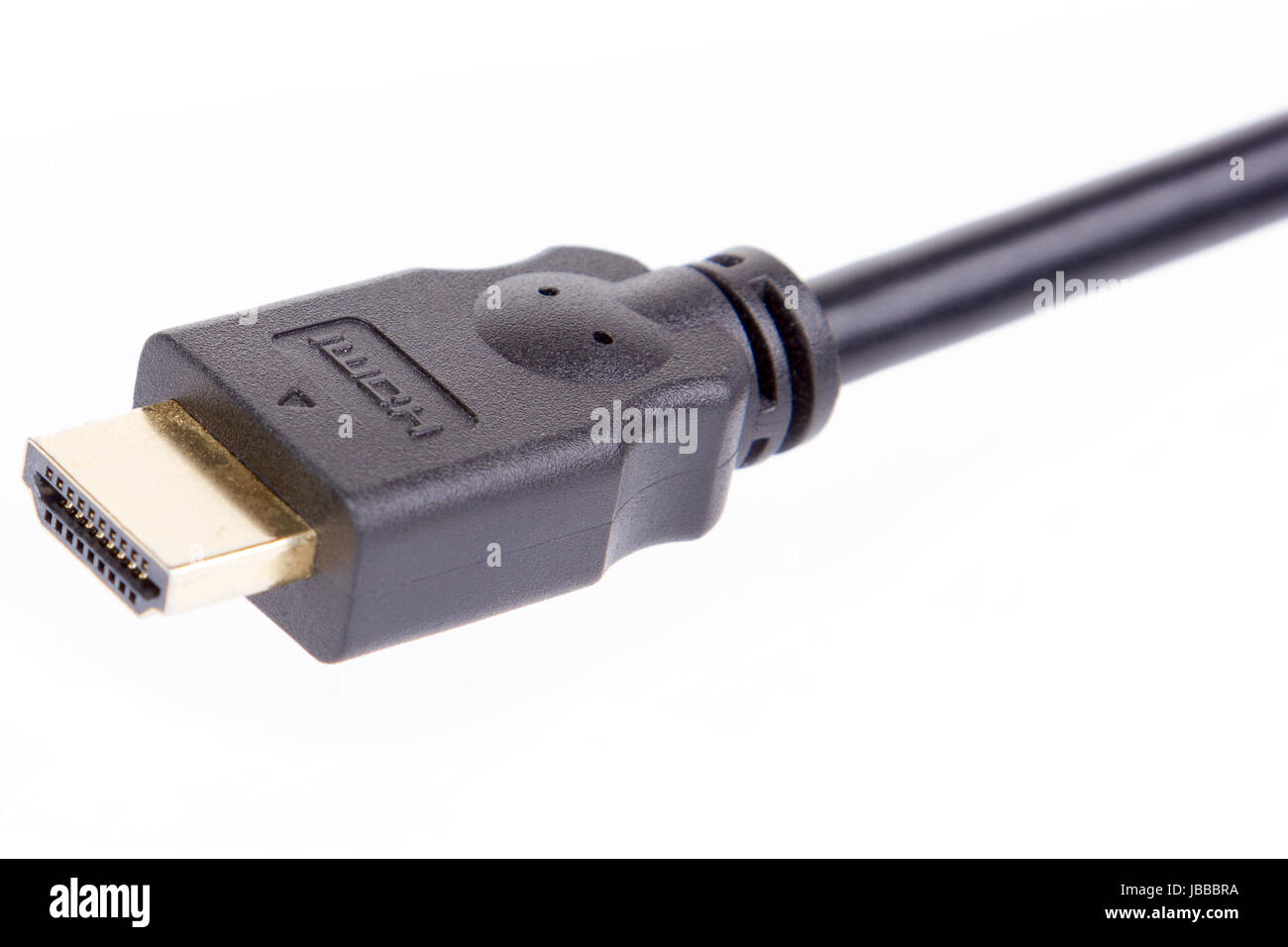 close-up of an black hdmi cable with pure white background Stock Photo ...