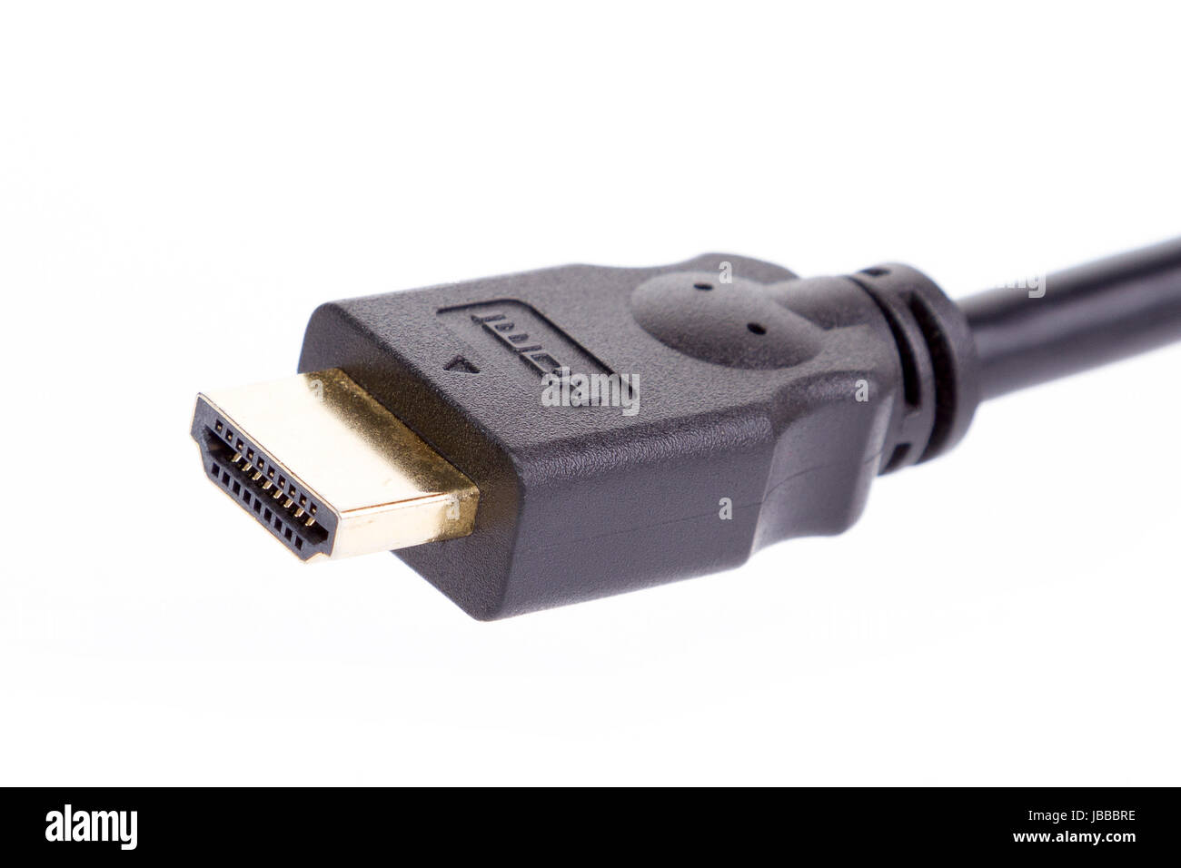 close-up of an black hdmi cable with pure white background Stock Photo ...