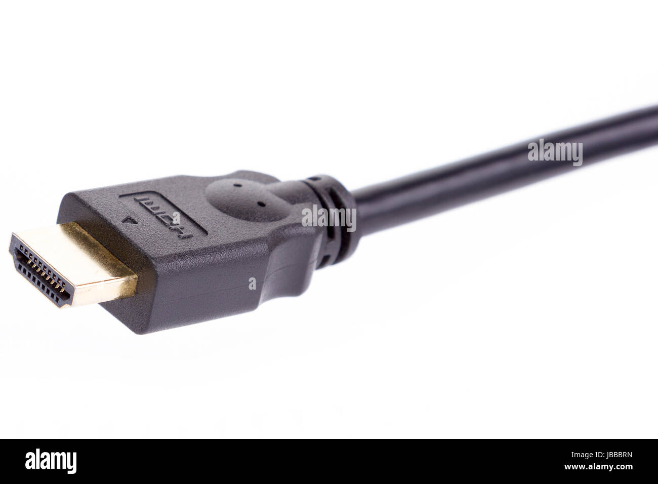 close-up of an black hdmi cable with pure white background Stock Photo ...