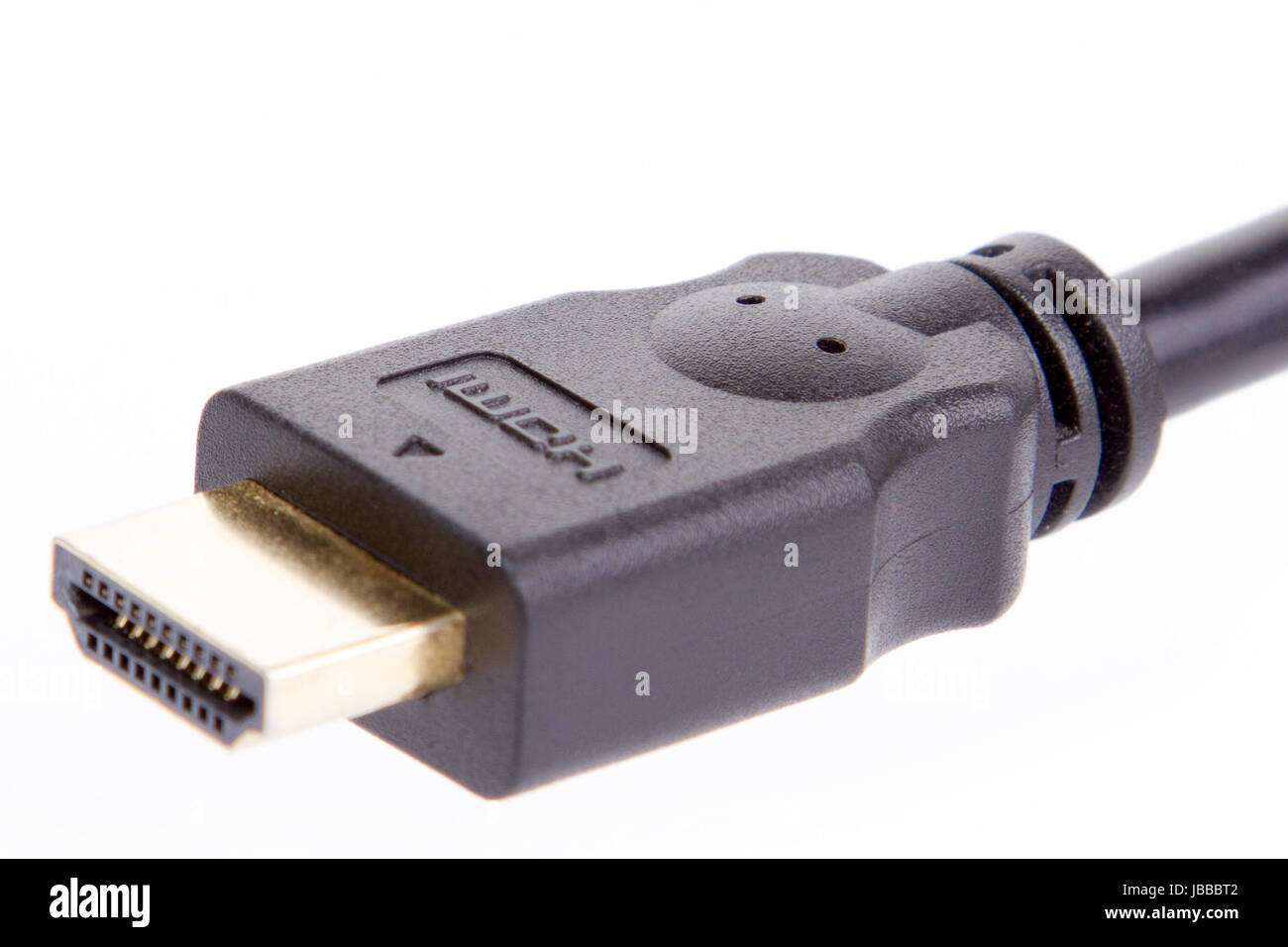 close-up of an black hdmi cable with pure white background Stock Photo ...