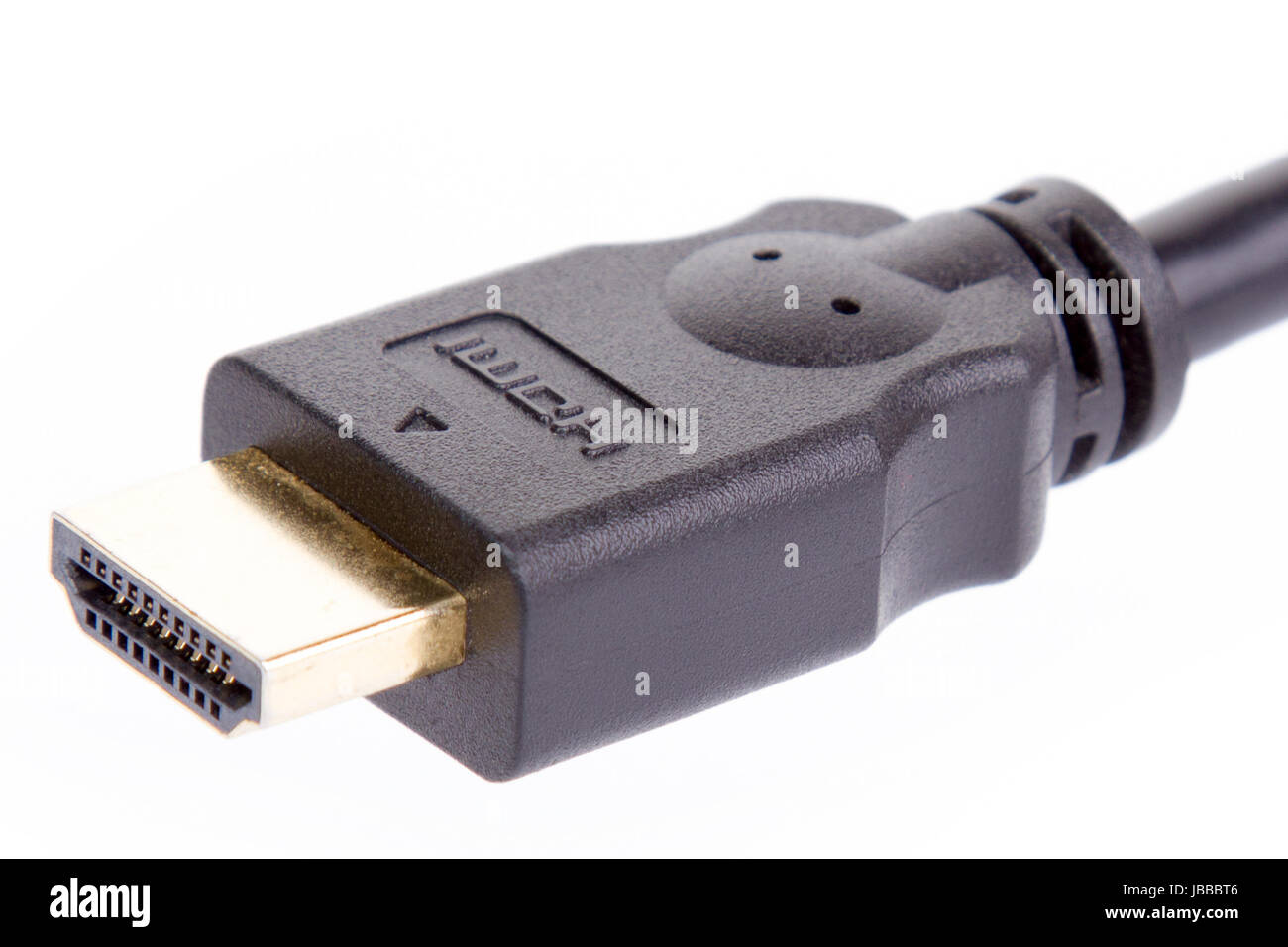 close-up of an black hdmi cable with pure white background Stock Photo ...