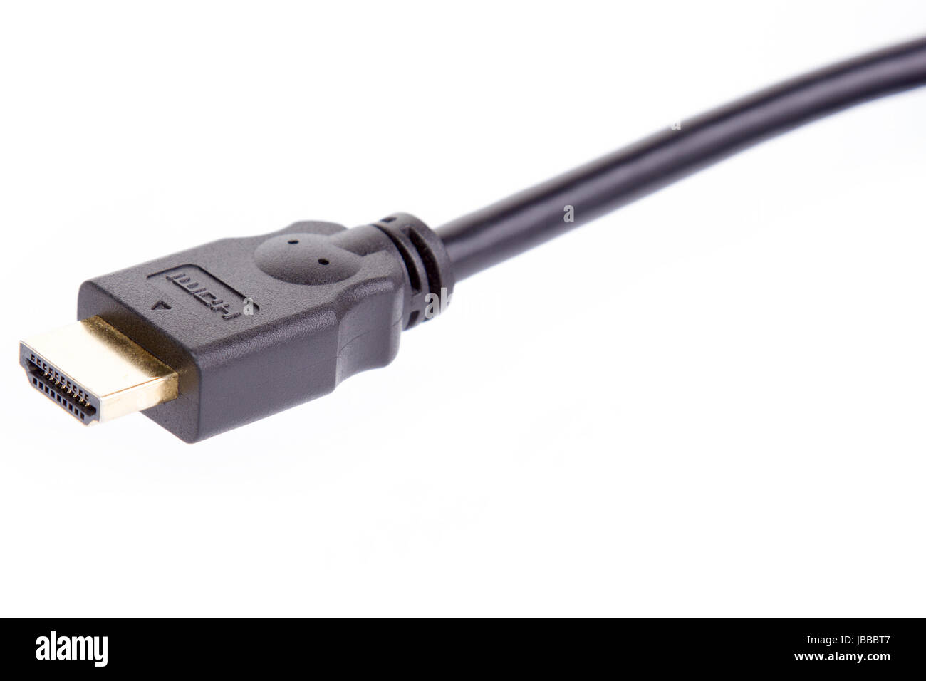 close-up of an black hdmi cable with pure white background Stock Photo ...