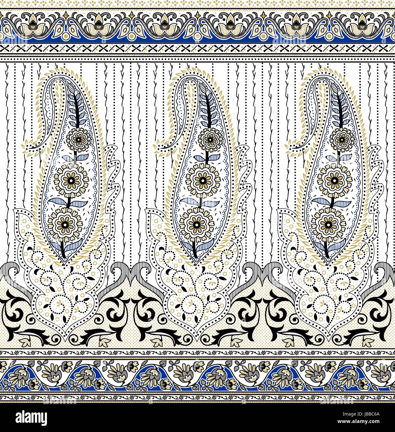 ornamental paisley border pattern Stock Vector Image & Art - Alamy