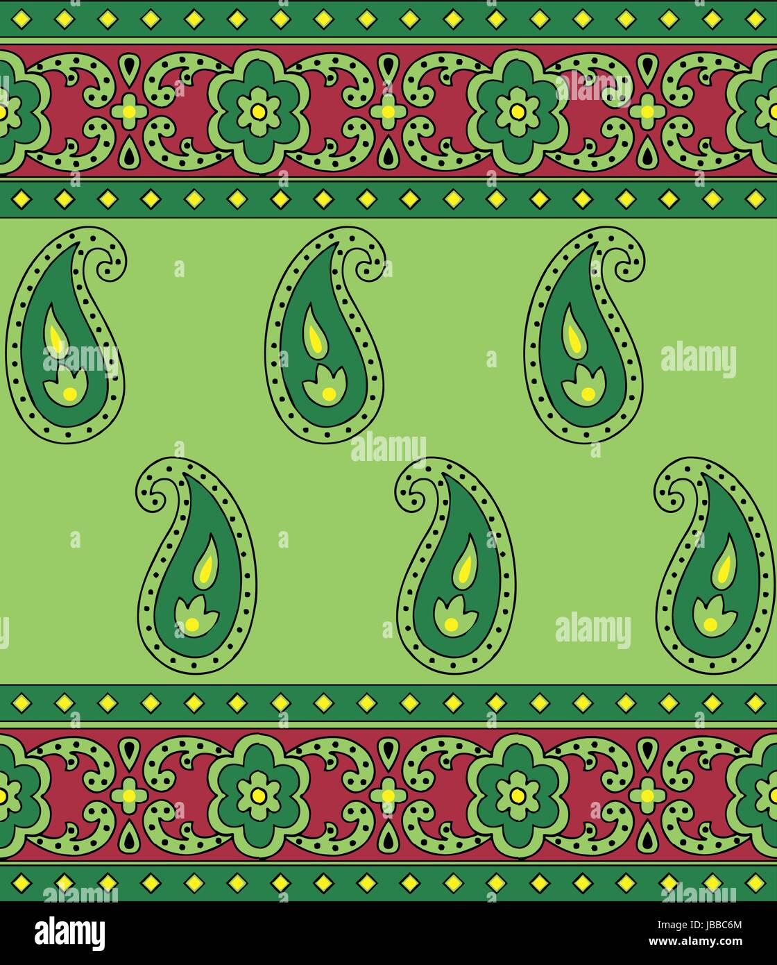 ornamental paisley border pattern Stock Vector Image & Art - Alamy