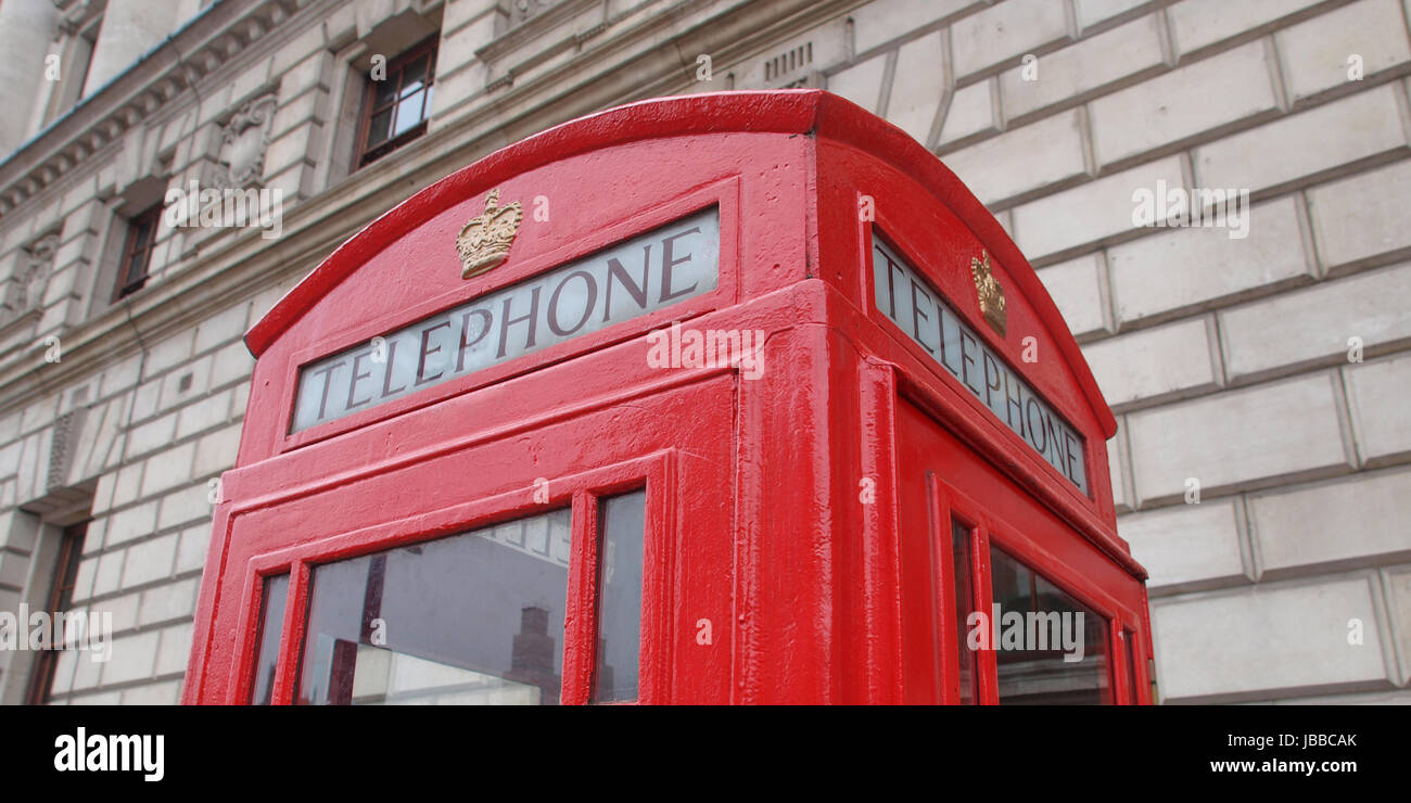 Traditional red telephone box in London UK Stock Photo - Alamy