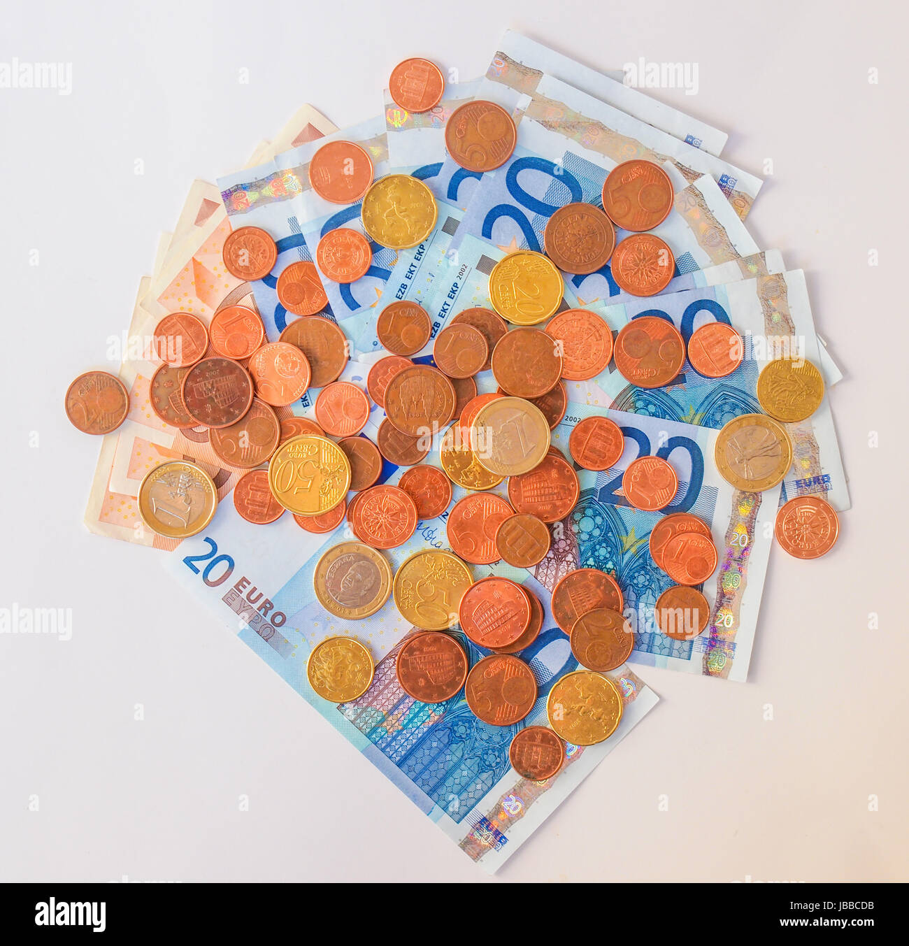 Euro coins and banknotes currency of the European Union Stock Photo - Alamy