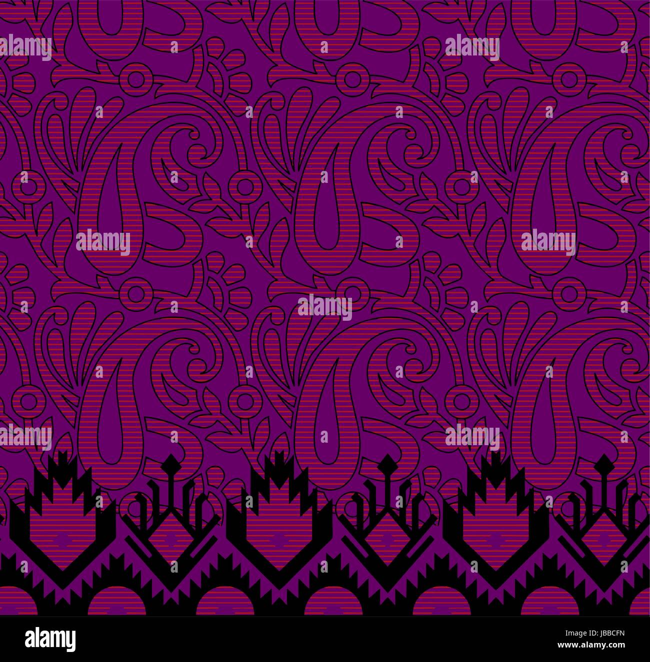 ornamental paisley border pattern Stock Vector Image & Art - Alamy