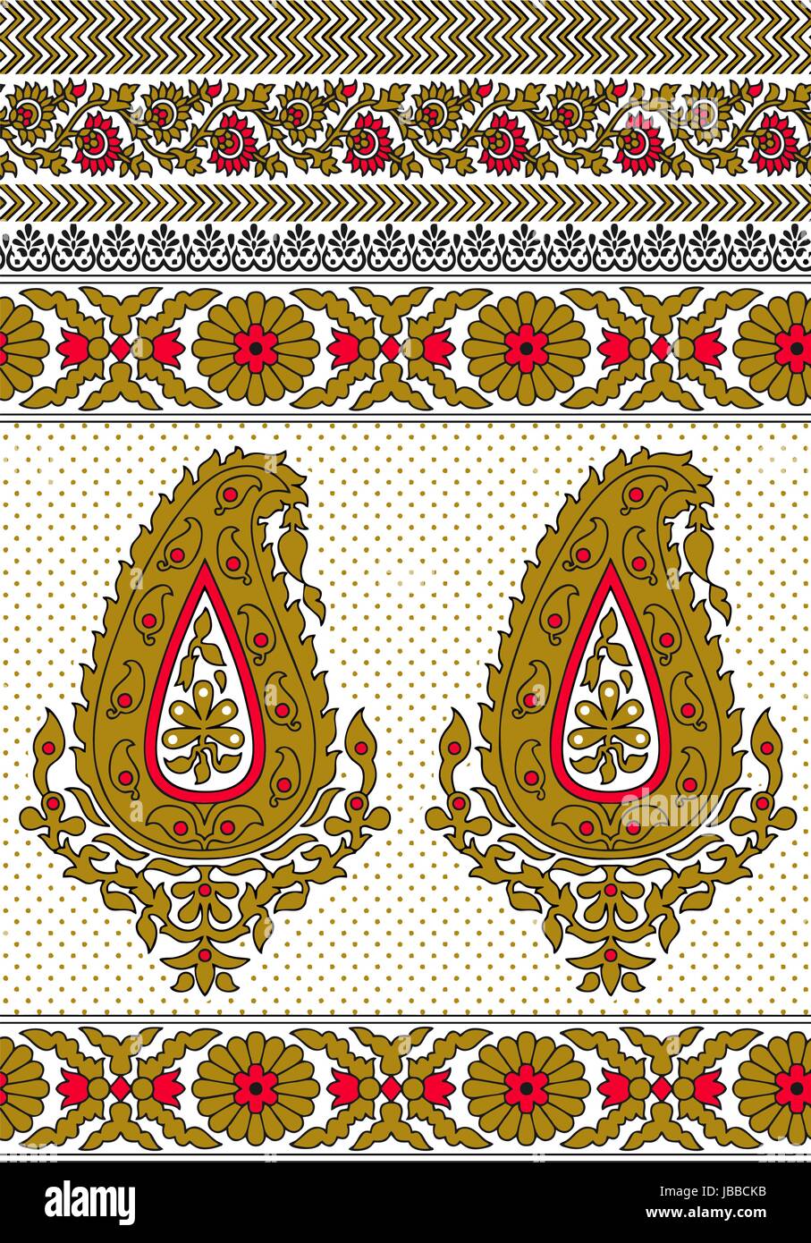 ornamental paisley border pattern Stock Vector Image & Art - Alamy