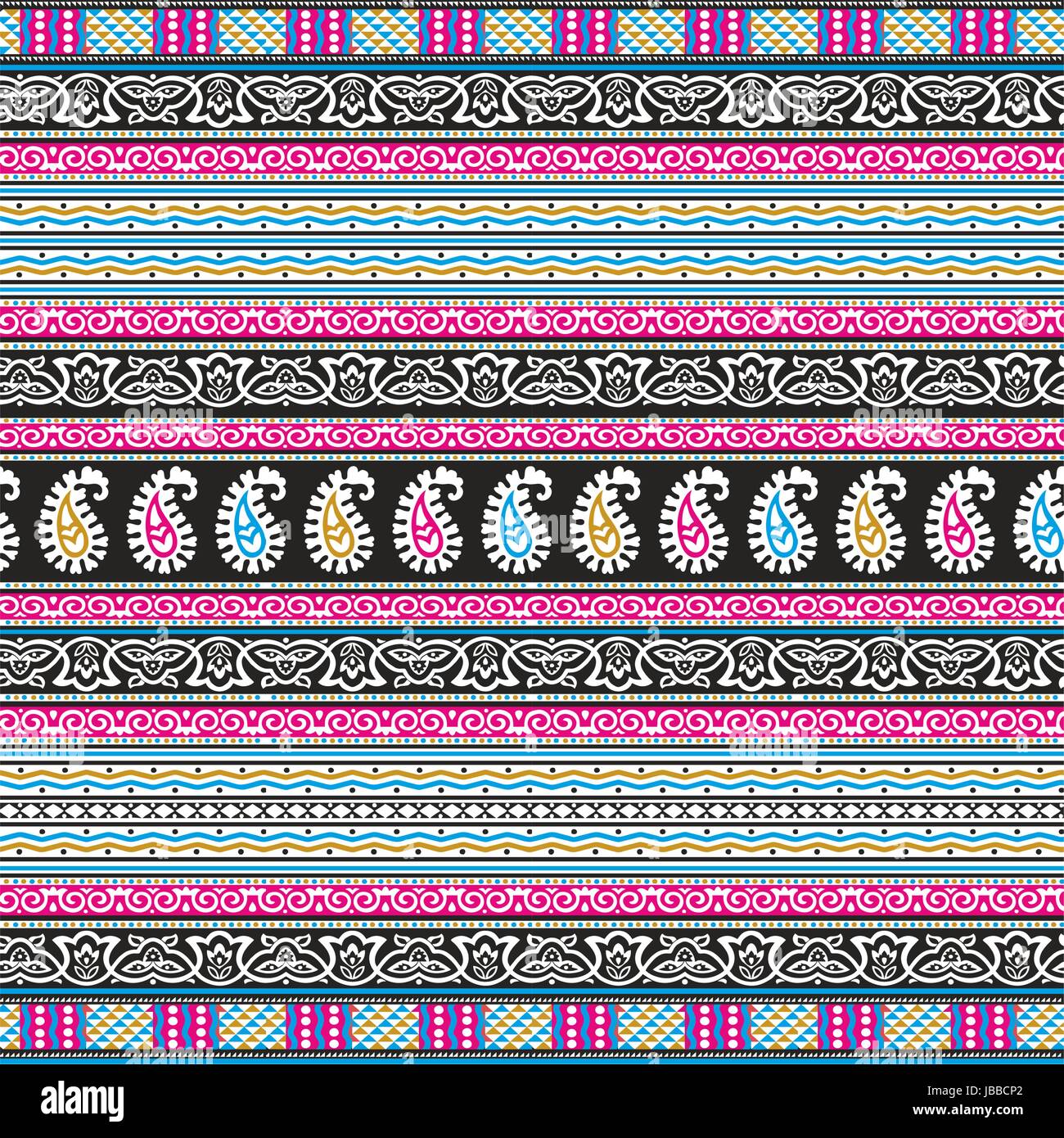 ornamental paisley border pattern Stock Vector Image & Art - Alamy