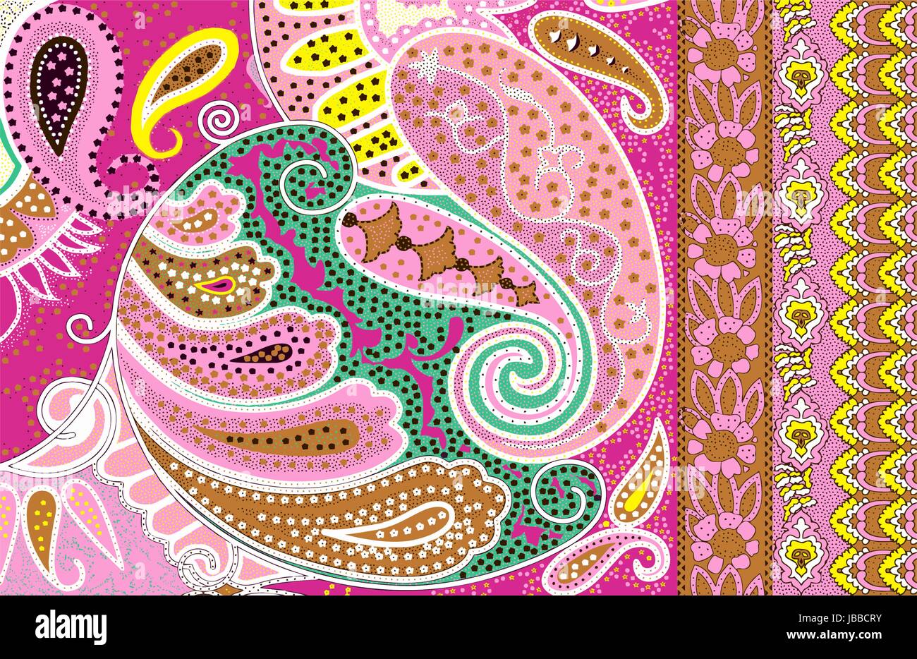 ornamental paisley border pattern Stock Vector Image & Art - Alamy