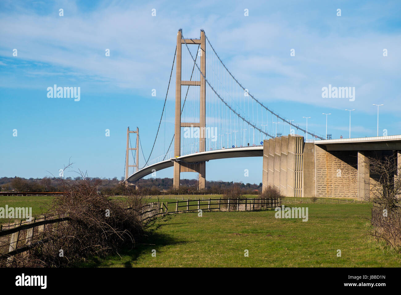 View of the Humber Bridge looking North Stock Photo - Alamy