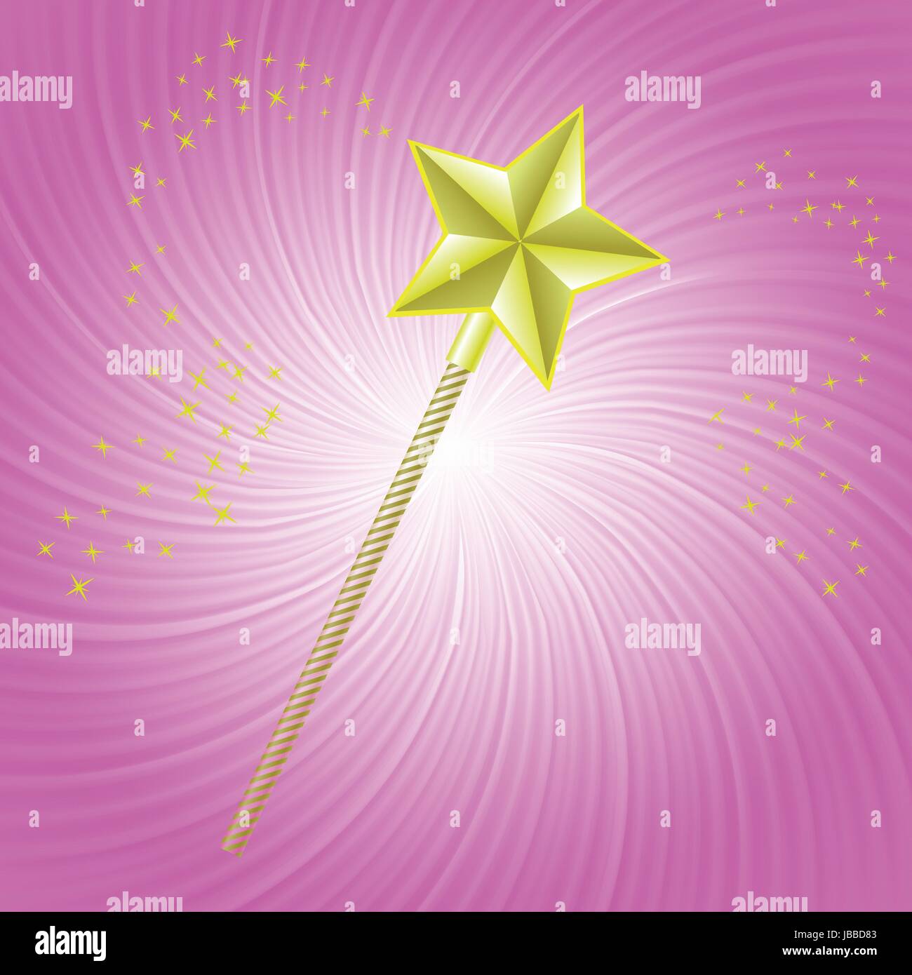 colorful illustration with magic wand on pink background for your ...