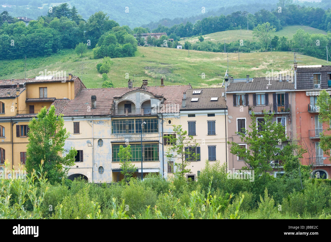 Panoramic view of Bettola. Emilia-Romagna. Italy Stock Photo - Alamy