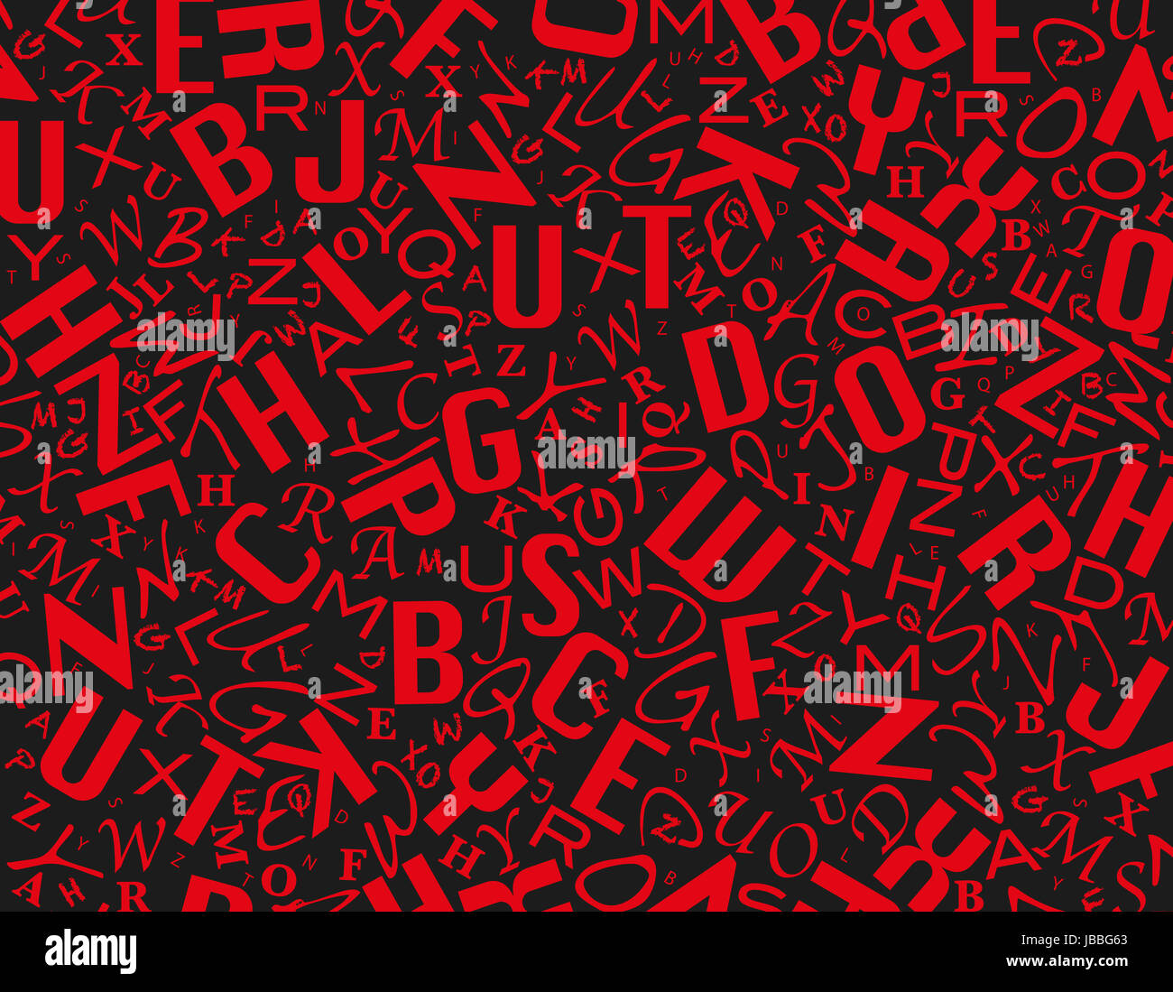 illustration of letters background in red and black Stock Photo - Alamy