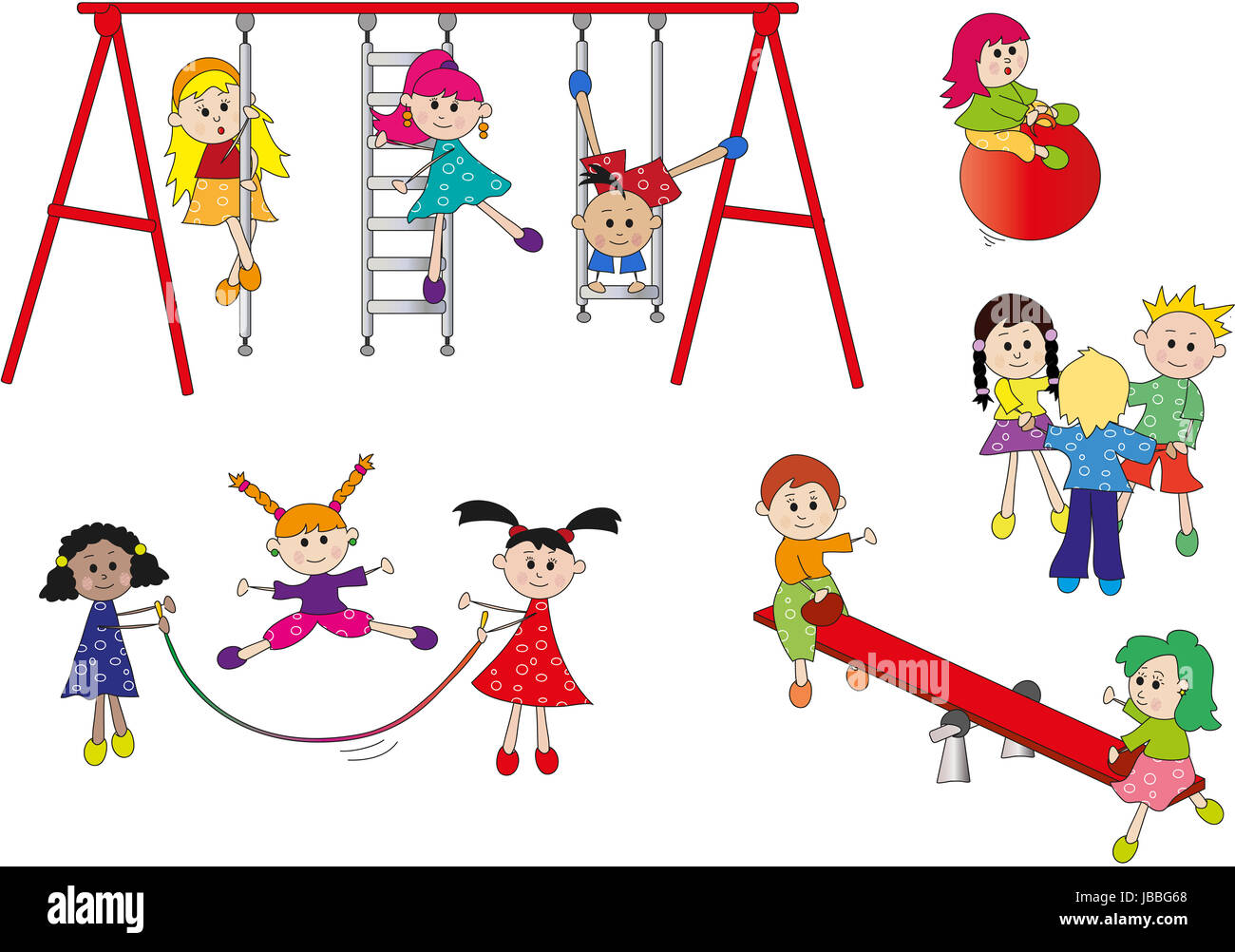 happy children isolated in playground Stock Photo - Alamy