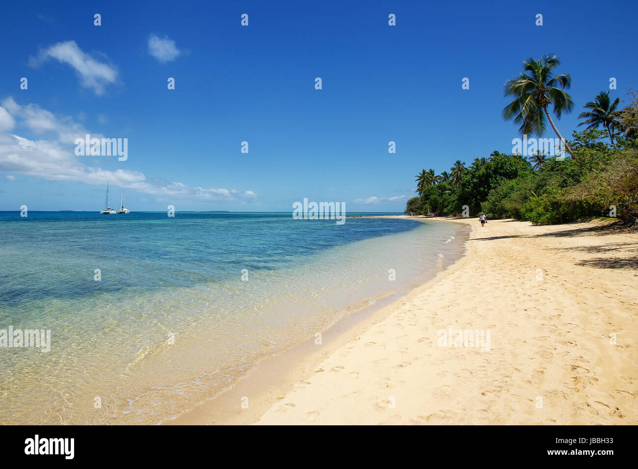 Sandy beach at Pangaimotu island near Tongatapu island in Tonga. Kindom ...