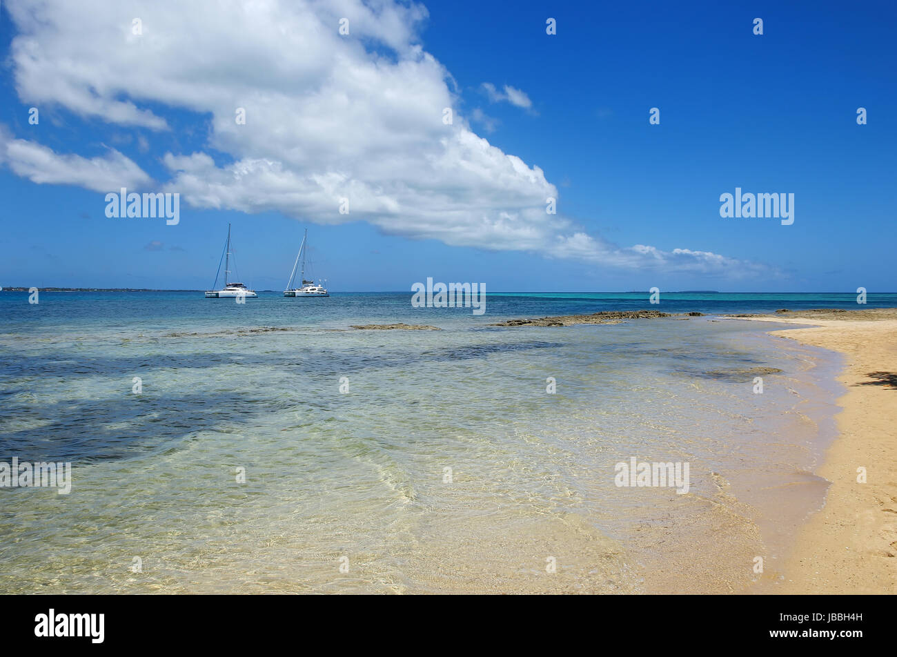 Clear water at Pangaimotu island near Tongatapu island in Tonga. Kindom ...