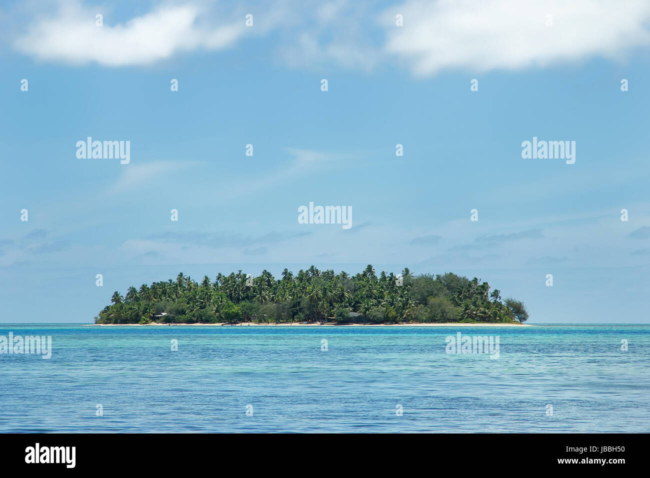 Small island off the coast of Tongatapu island in Tonga. Kindom of ...