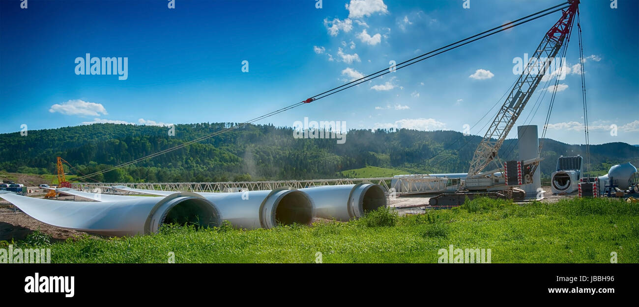 Wind farm construction view hi-res stock photography and images - Alamy