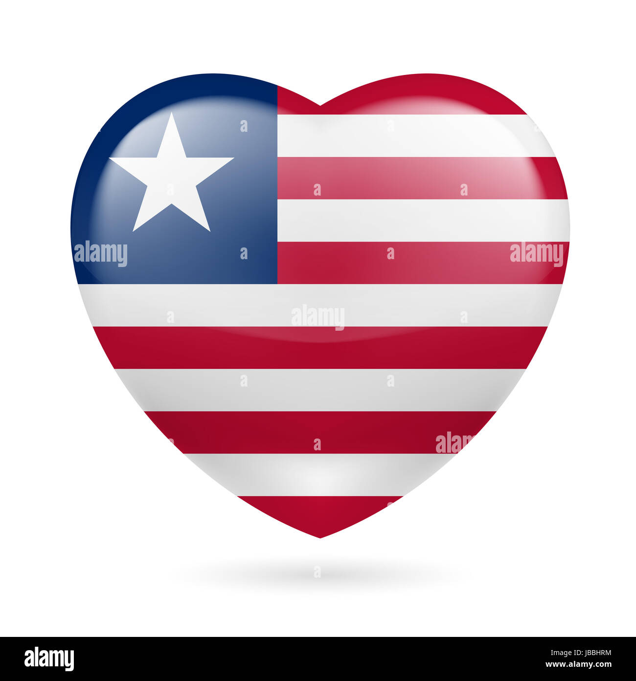 Heart with Liberian flag colors. I love Liberia Stock Photo - Alamy