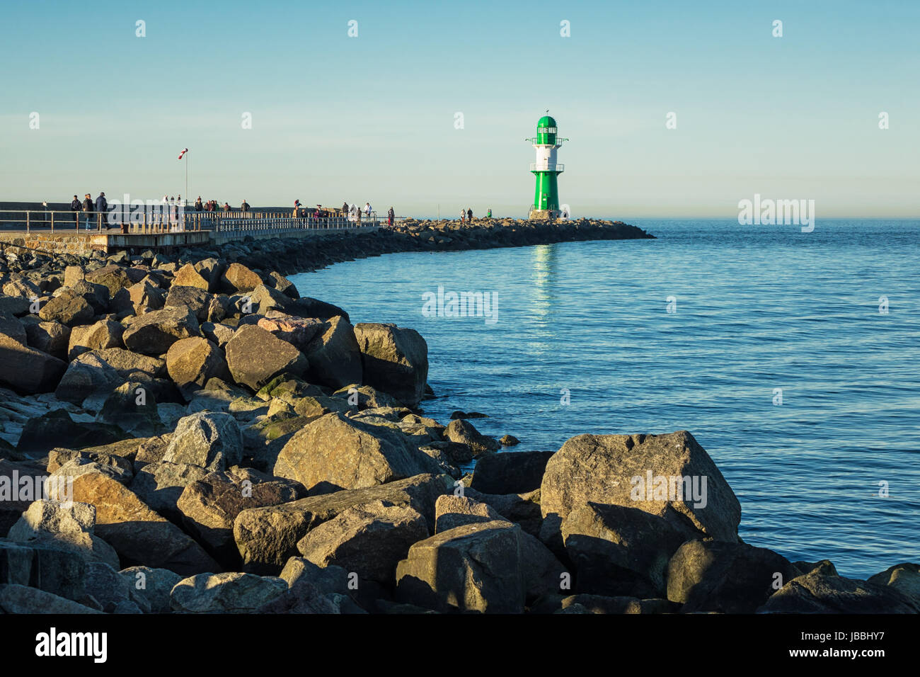 Die Mole in Warnemünde Stock Photo - Alamy