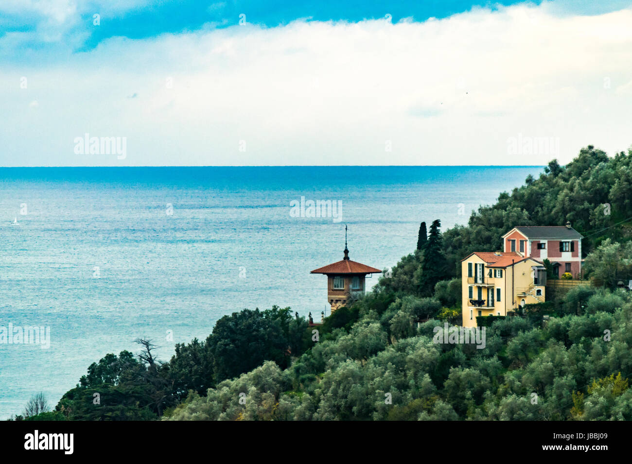 French riviera view and house Stock Photo - Alamy