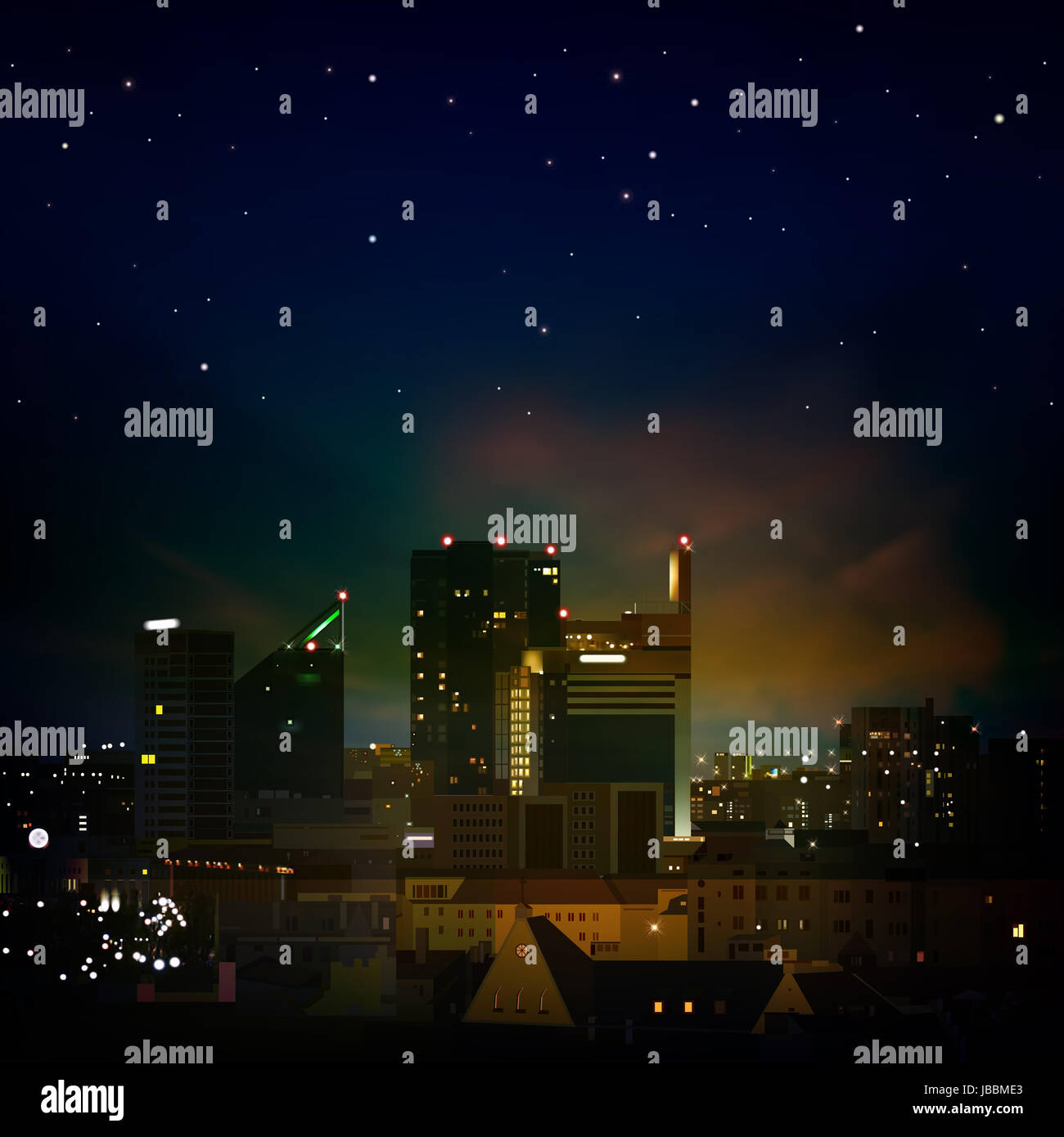 abstract nature dark background with city at night Stock Photo - Alamy