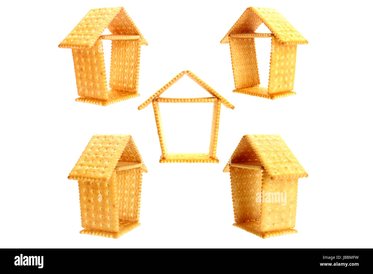 small house made by biscuit isolated on the white background Stock ...