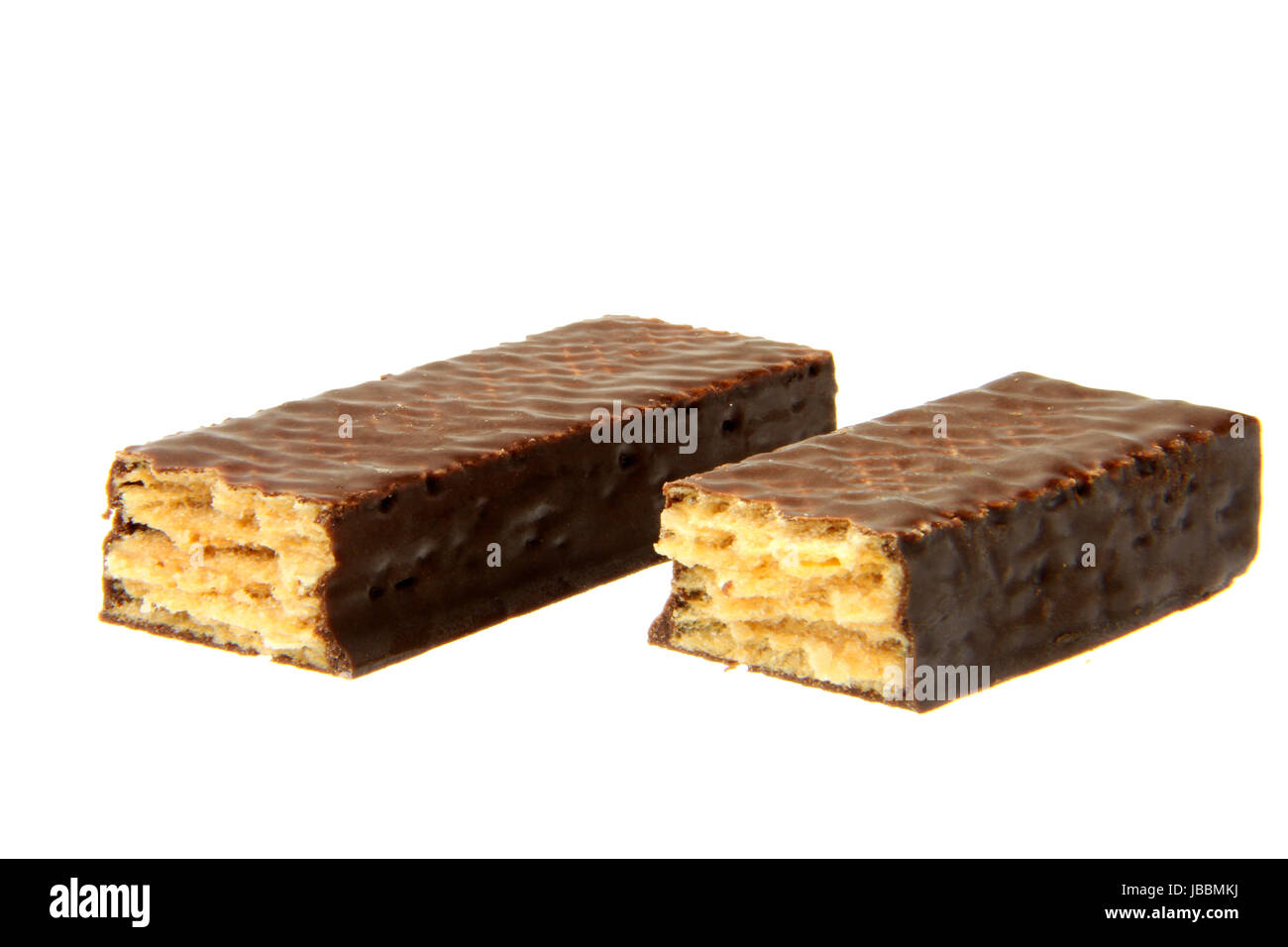 chocolate flavoured wafer biscuit isolated on white background Stock ...