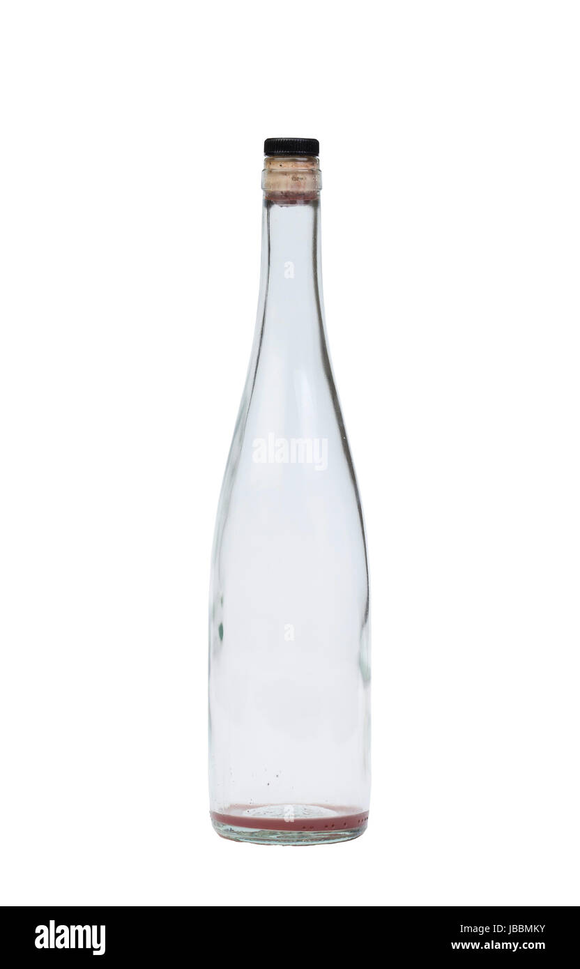 Empty wine bottle isolated on a white background Stock Photo - Alamy