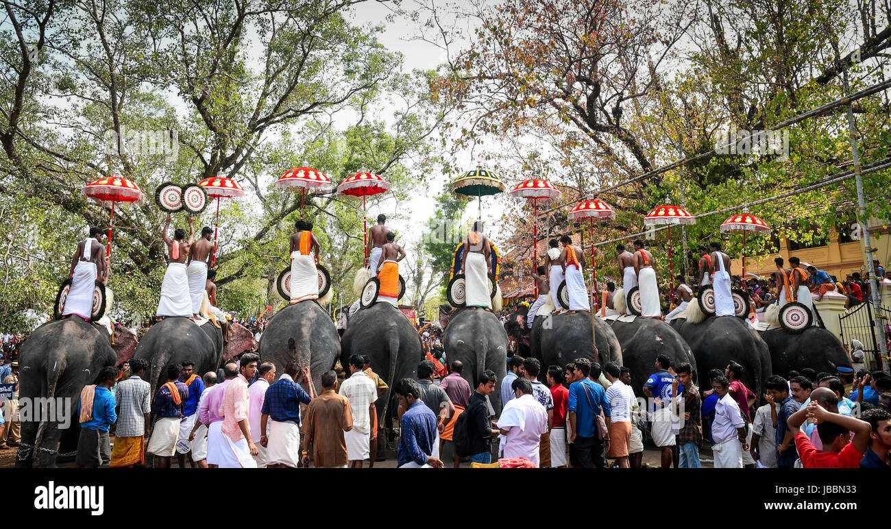 Stock Images Hinduism in Kerala - Thrissur pooram, Thrissur, Kerala ...