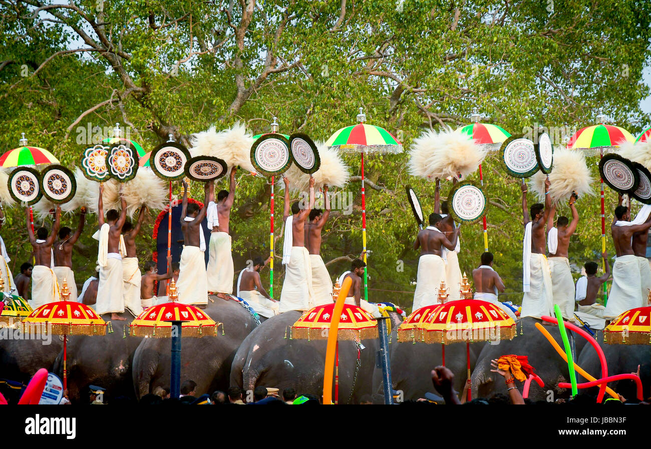 Stock Images Hinduism in Kerala - Thrissur pooram, Thrissur, Kerala ...