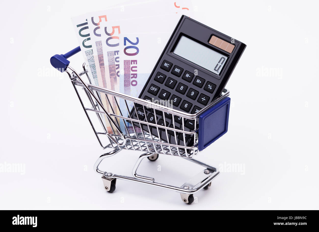 Calculator in shopping trolley hi-res stock photography and images - Alamy