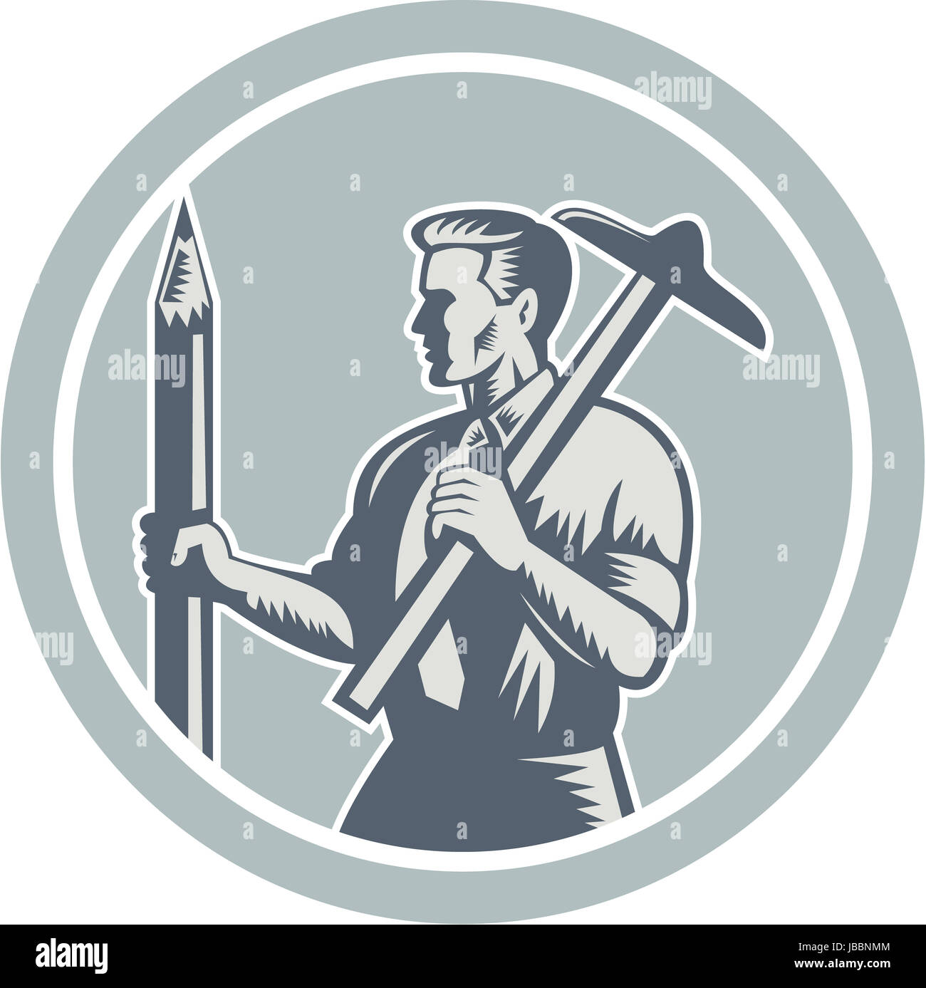 Illustration of an architect draftsman holding pencil and t-square ...