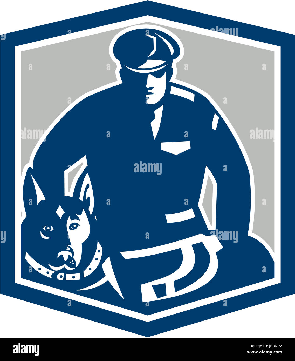 Illustration of a canine policeman police officer security guard with ...