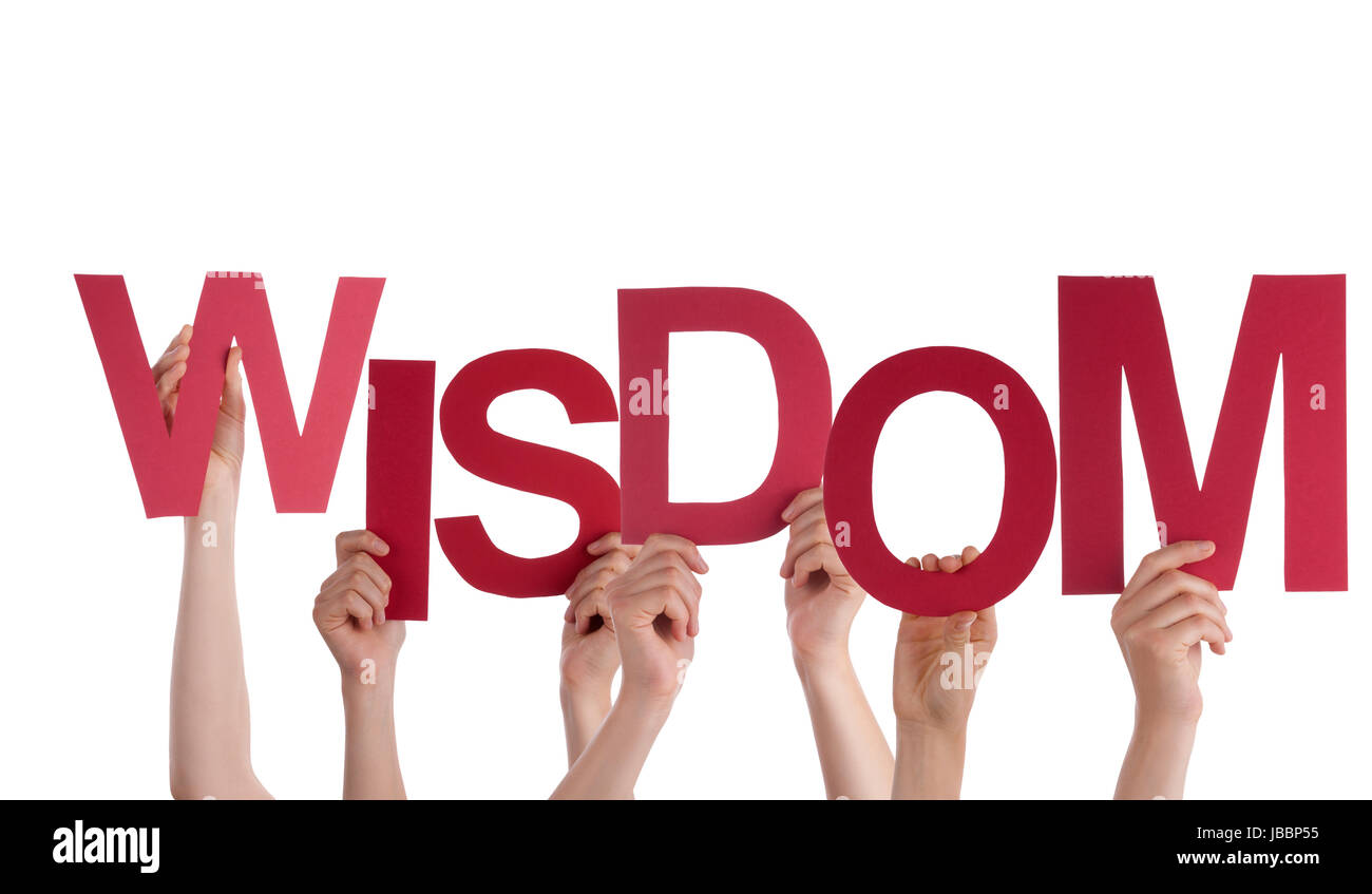 Hands Holding the Word Wisdom, Isolated Stock Photo - Alamy