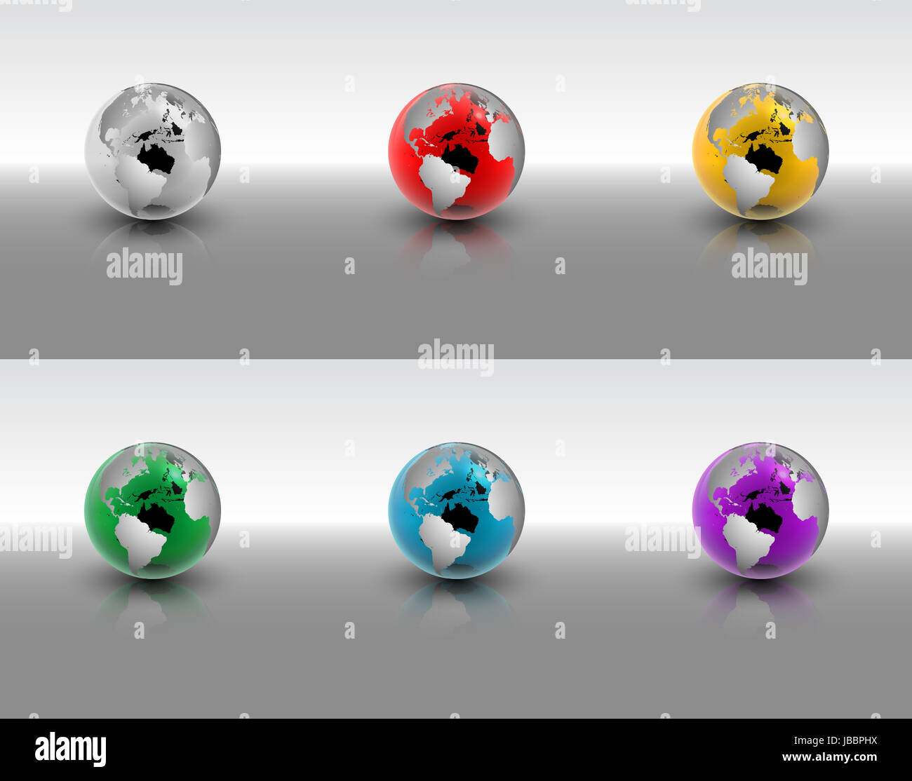 crystal globe set Stock Photo - Alamy