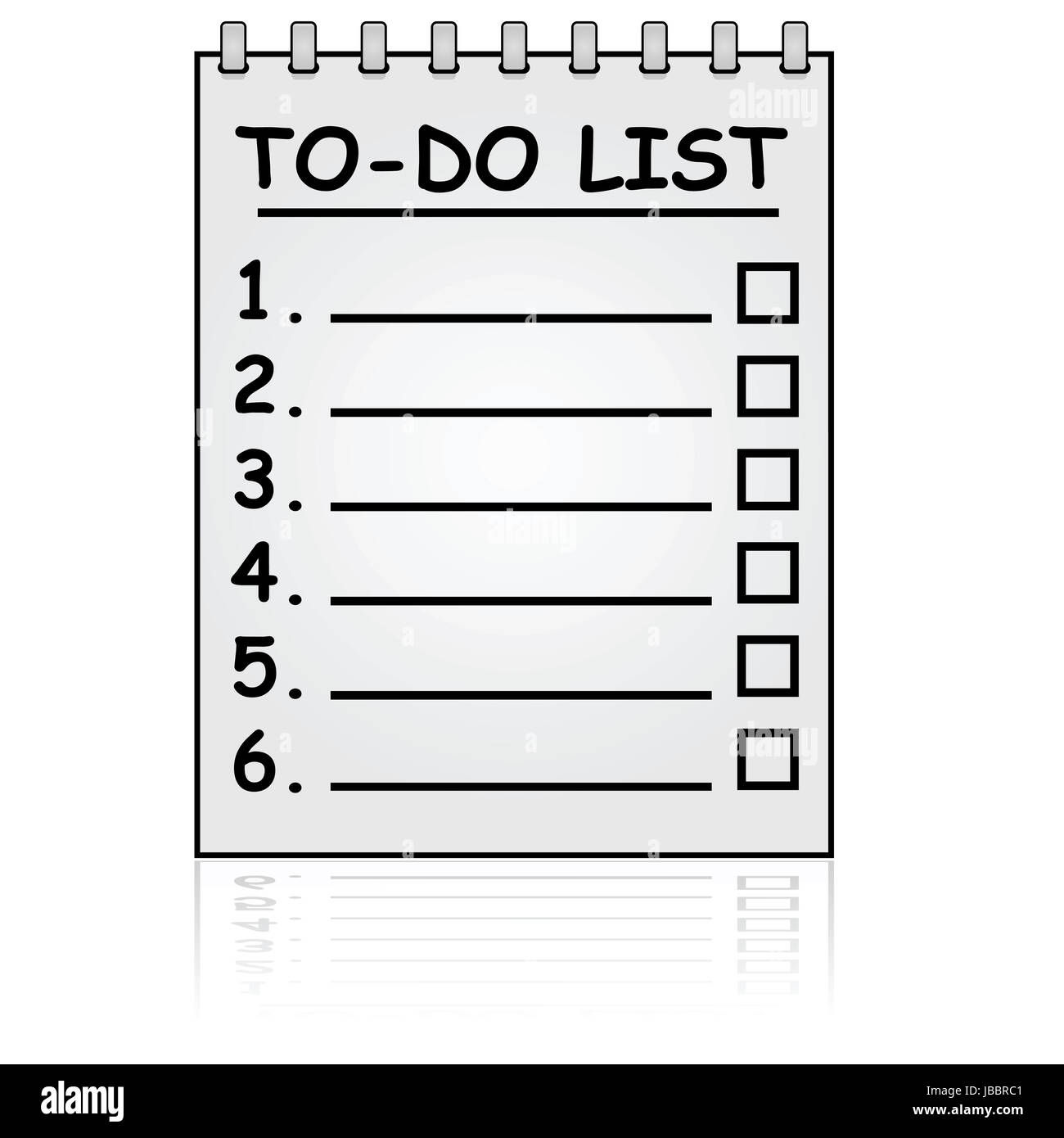 Cartoon illustration showing a paper pad with a To Do List Stock Photo ...