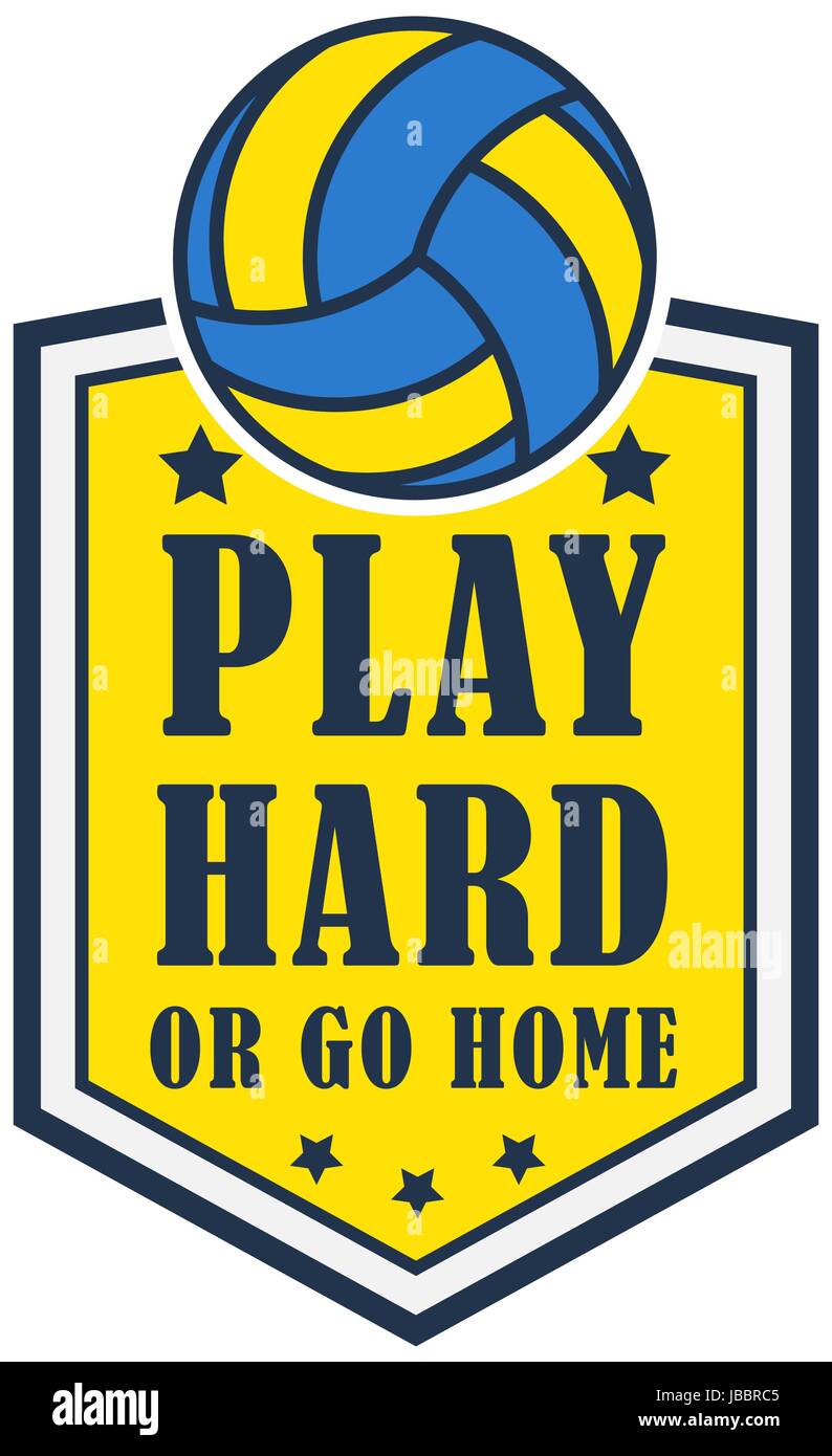 Volleyball badge, creative label above the net for players competing in ...