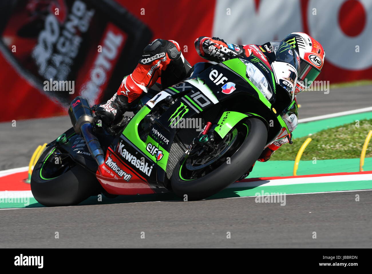 San Marino, Italy - May 12: Jonathan Rea of Great Britain Kawasaki ...