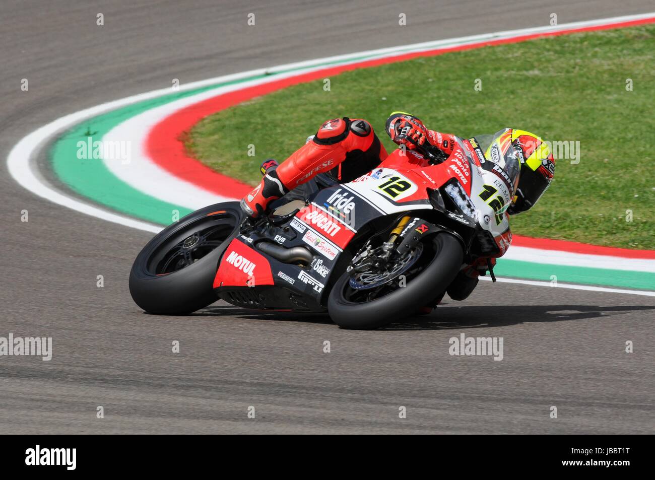 San Marino, Italy - May 12, 2017: Xavi Fores ESP Ducati Panigale R ...