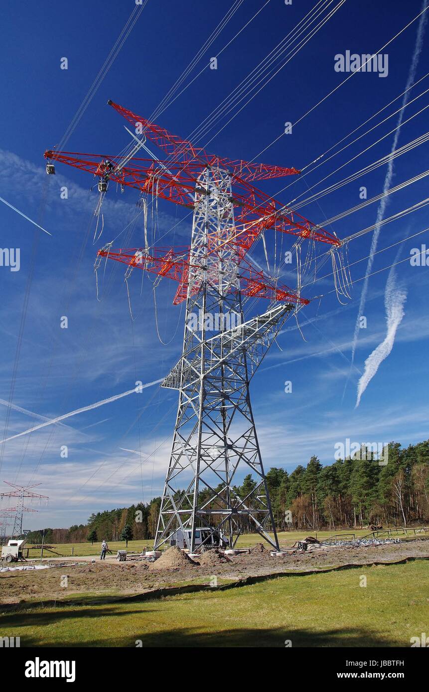construction of a new electricity highway Stock Photo - Alamy