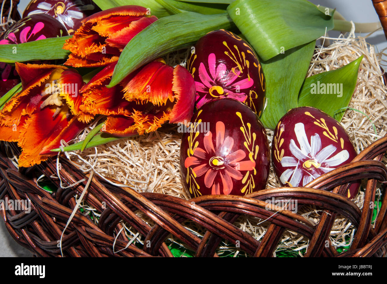 Tulip and Easter egg for the feast of the radiant resurrection of ...