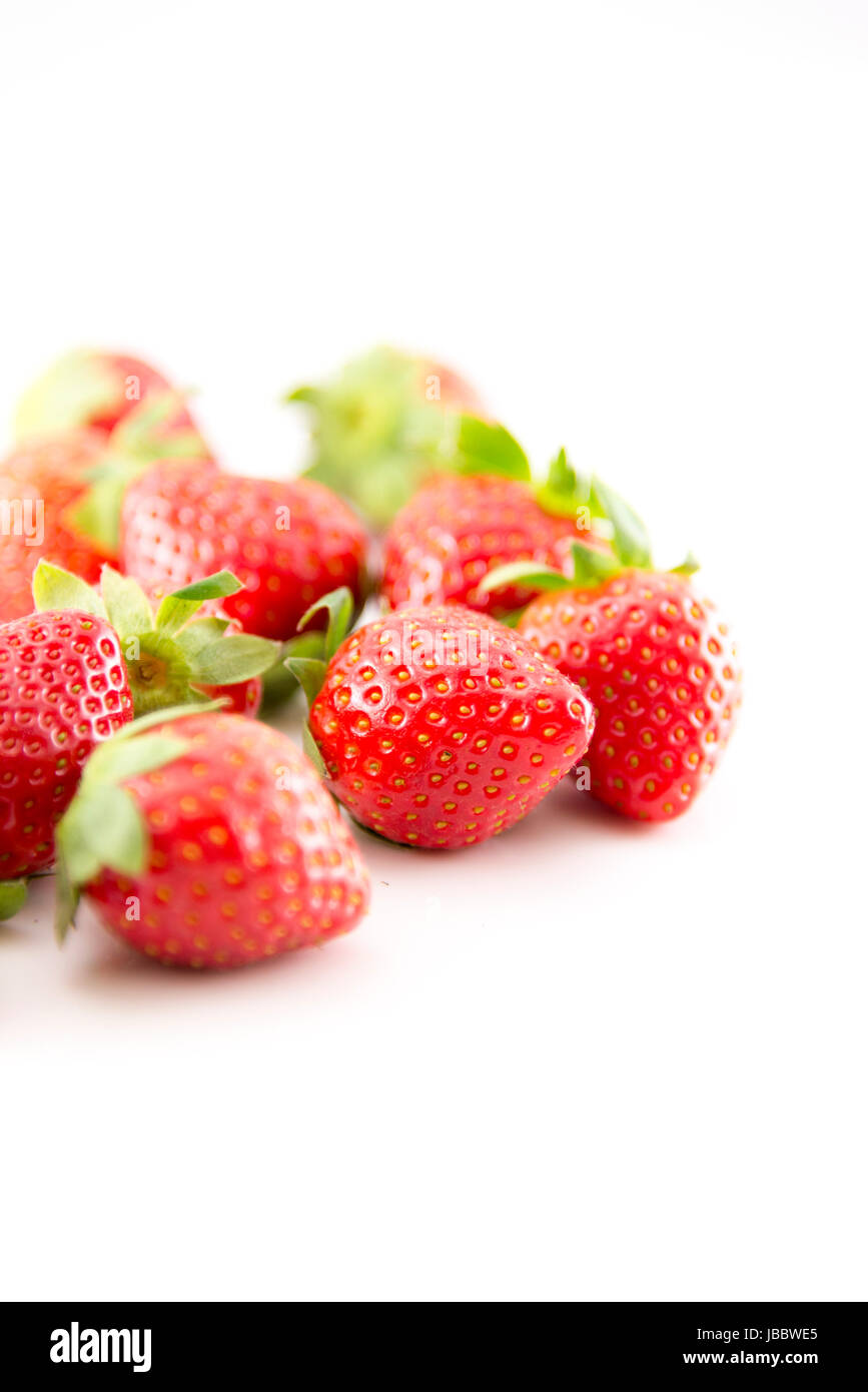 Fresh fruit strawberry, white background Stock Photo - Alamy