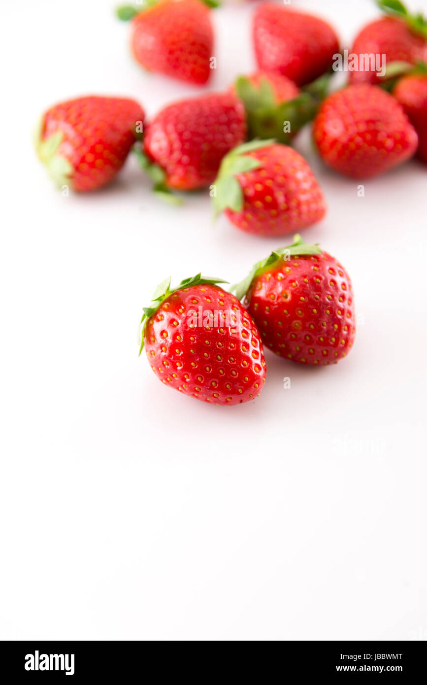 Fresh fruit strawberry, white background Stock Photo - Alamy