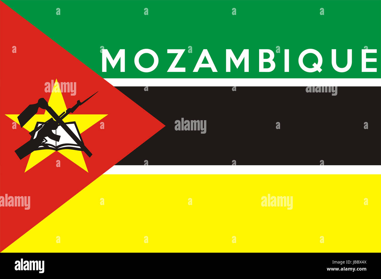 very big size illustration country flag of Mozambique Stock Photo - Alamy