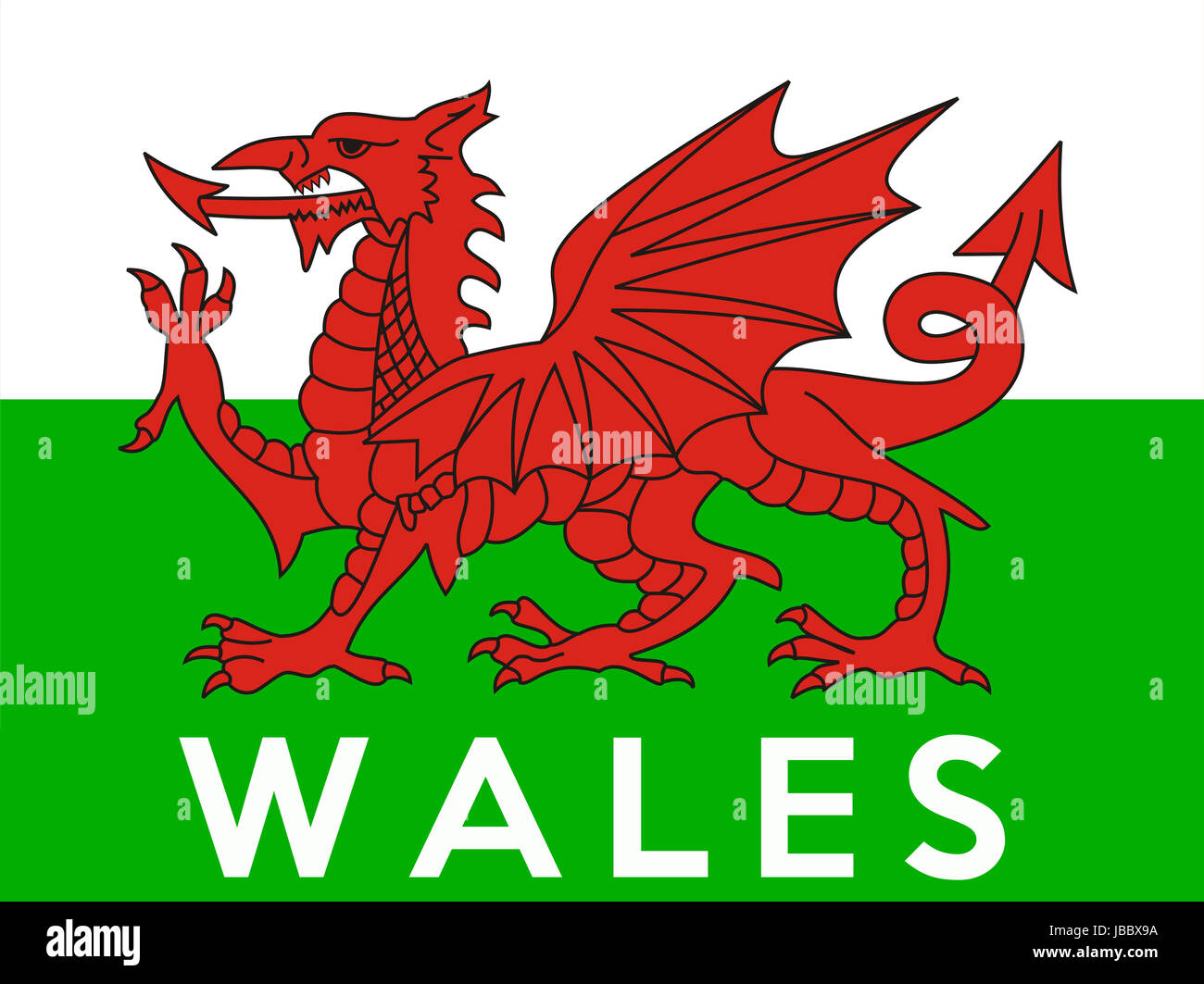 very big size wales country flag illustration Stock Photo - Alamy