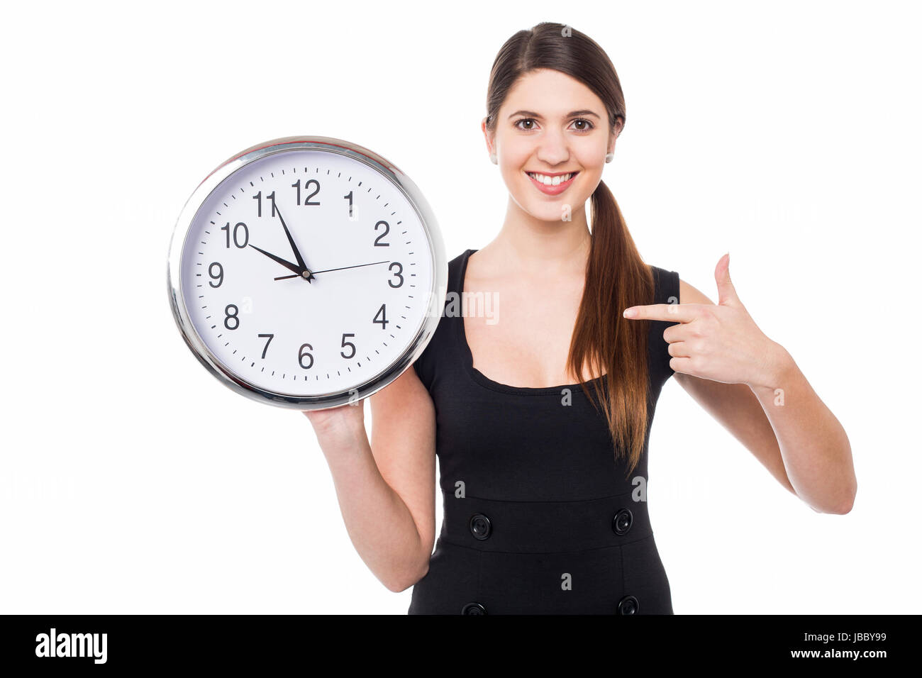 Business woman hands pointing clock hi-res stock photography and images ...